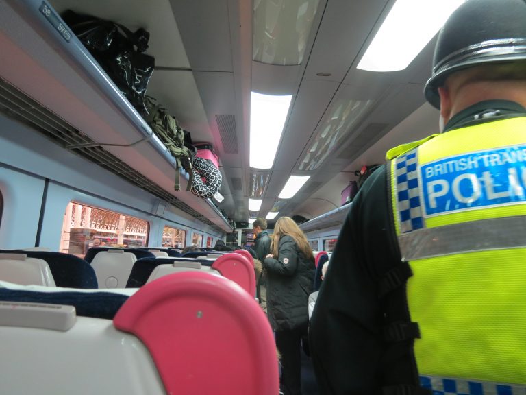 British Transport Police Special Constable on train near London ...