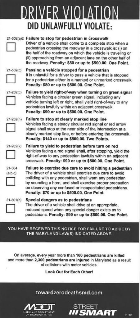 Driver violation card - Police Chief Magazine