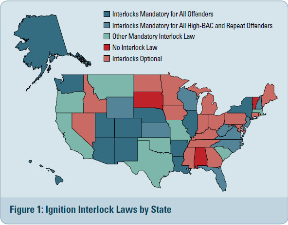 Ignition Interlock laws by state July 2010 - Police Chief Magazine