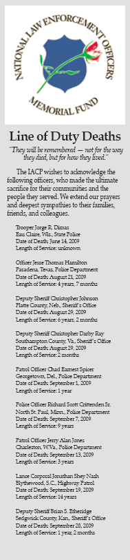 Line of Duty Deaths: November 2009 - Police Chief Magazine