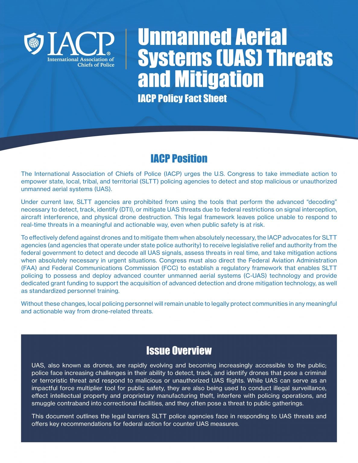 UAS_Policy_Fact_Sheet_Page_1 - Police Chief Magazine