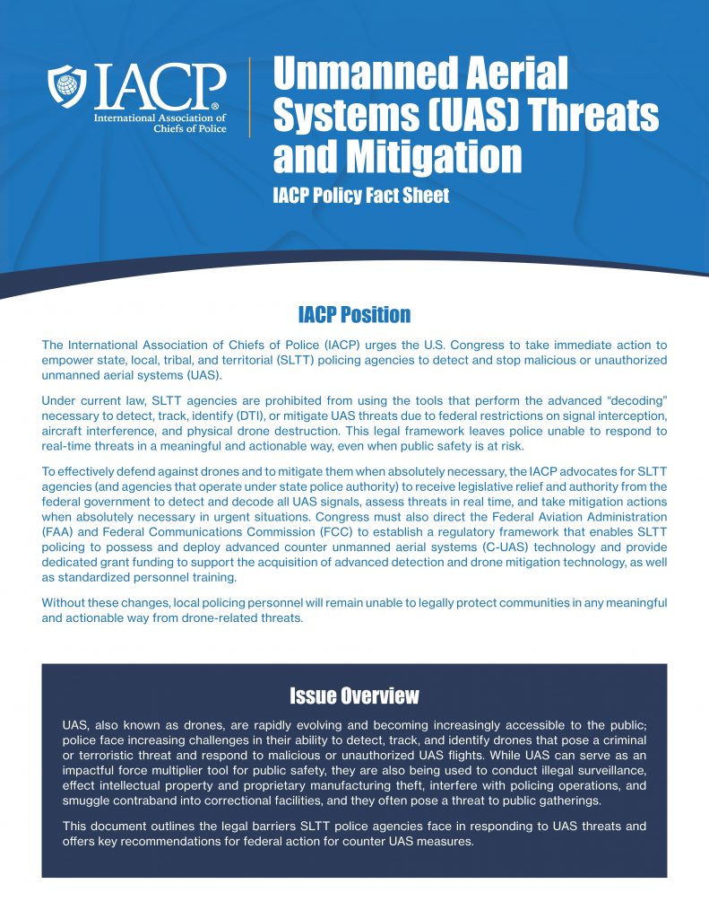 UAS_Policy_Fact_Sheet_Page_1 - Police Chief Magazine