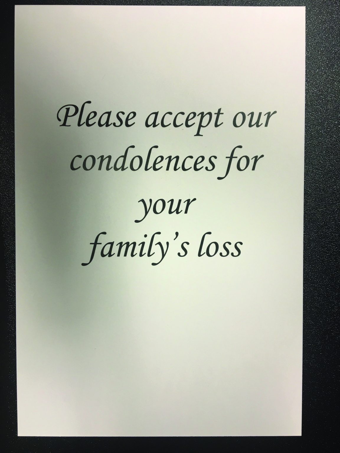 sympathy card back - Police Chief Magazine